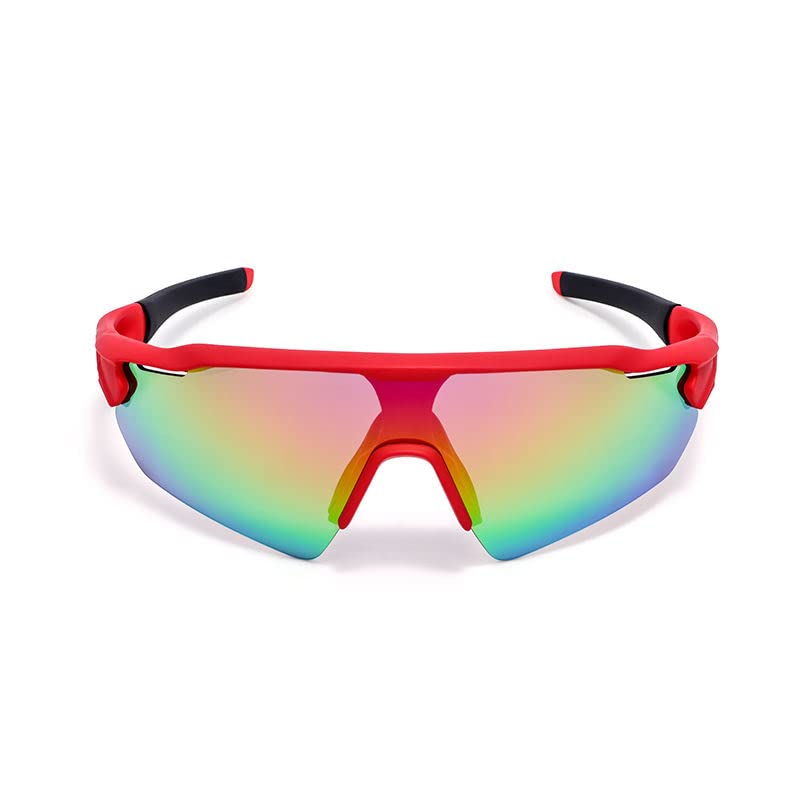 Airbin Motorcycle Glasses 100% UV Protection Windproof Anti-Glare Lenses Bike Ski Goggles Snow Goggles Red
