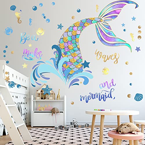 Buer Homie Wall Decals, Baby Nursery Girls Quotes Stickers, Mermaid Tail Pattern