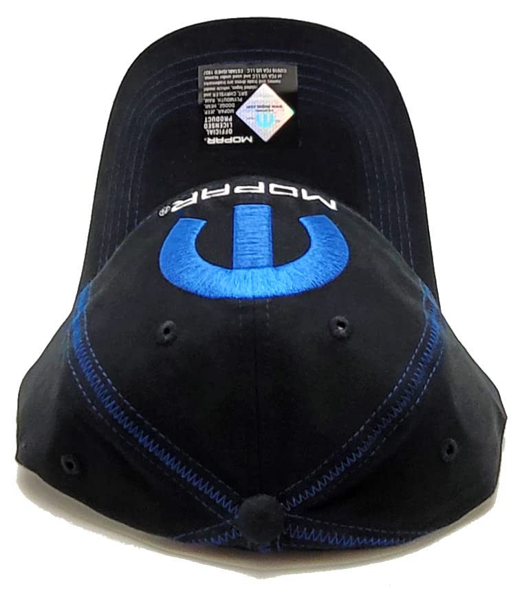Checkered Flag Men's Mopar Cap an Adjustable Black Fabric Hat