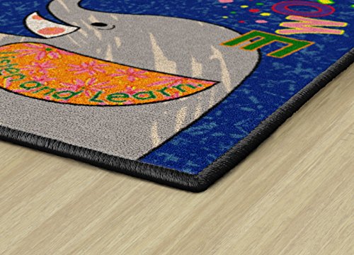 Flagship Carpets Childrens Multicolor Welcome Mat for Classroom or Kids Home School Room, Kids Room and Playroom or Entryway Rug, 2' x 3', Elephant