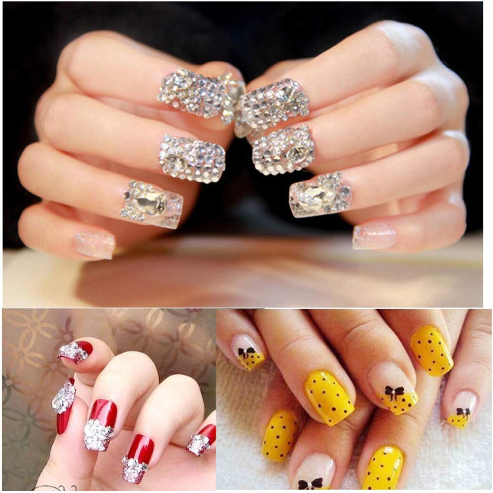 5pcs Rhinestone Dotting Pen Dual-ended Gems Crystals Studs Beads Picker Pencil with Crystal Acrylic Handle Pedicure Manicure Nail Art DIY Decoration Tool