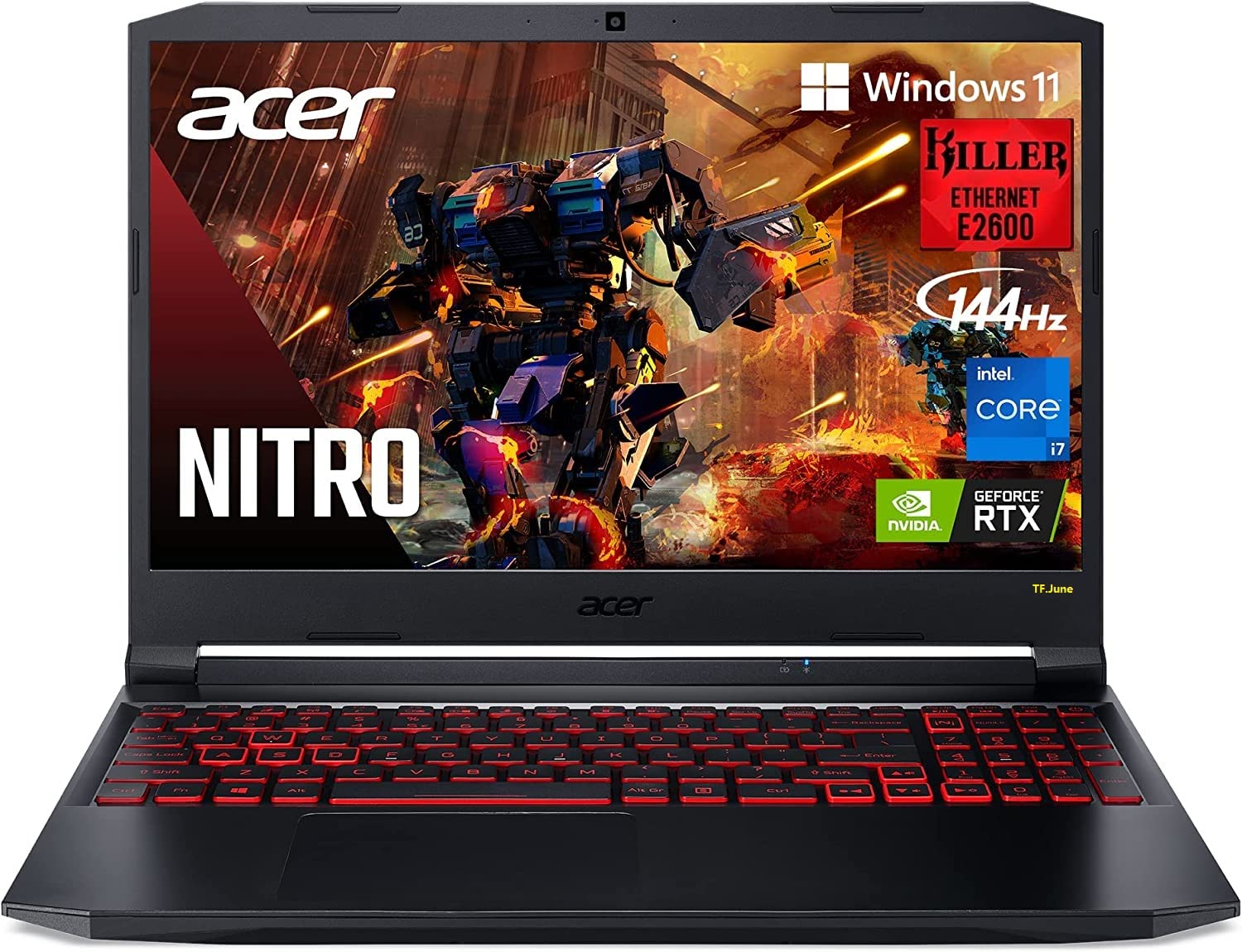 Acer Newest Nitro 5 Flagship Gaming Laptop: 15.6" FHD 144Hz IPS Display, Intel Gaming 8-Core i7-11800H, 64GB RAM, 2TB SSD, GeForce RTX 3050Ti, WiFi-6, Backlit-KYB, DTSX Audio, Cool Tech, Win11