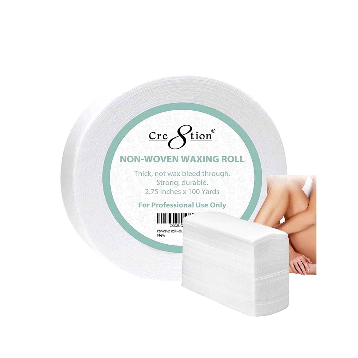 Perforated Roll Non Woven Wax Strips for Sensitive Hard Hair Removal Applicator - Face, Women, Men Body, Leg, Hand, Armpit, Mustache, Eyebrow, Perfect Brazilian Beauty Bikini Wax Paper Waxing Strips