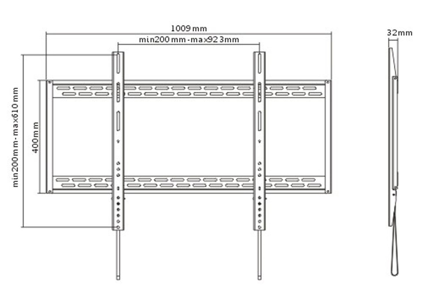 Flat/Fixed Wall Mount Bracket for Samsung OM75D-W 75" inch LED Digital Signage - Low Profile