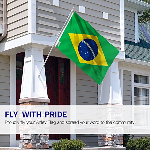 Anley Fly Breeze 3x5 Foot Brazil Flag - Vivid Color and Fade proof - Canvas Header and Double Stitched - Brazilian National Flags Polyester with Brass Grommets 3 X 5 Ft