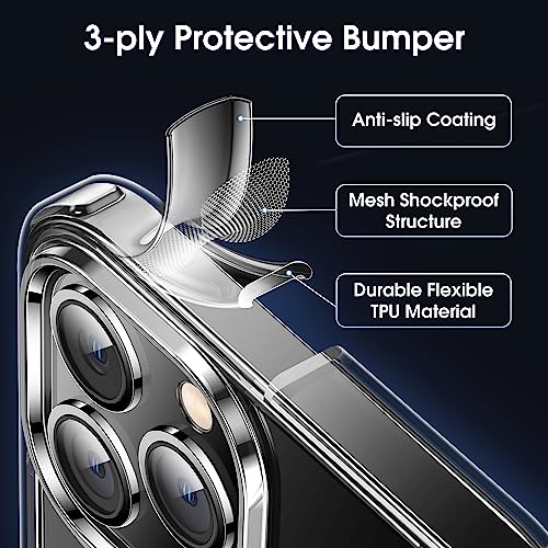 CASEKOO Upgraded Crystal Clear iPhone 14 Pro Max Case, [Never Yellow] [Exceed Mil-Grade Protection] Transparent Cover for Women Men Slim 14 Pro Max Phone Case 6.7 in, Clear