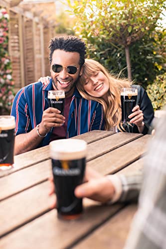 Guinness Gravity Official Beer Pint Glass | Large 20oz Pints Drinking Thick Beer Glasses | Guinness Beer 20 oz Glasses