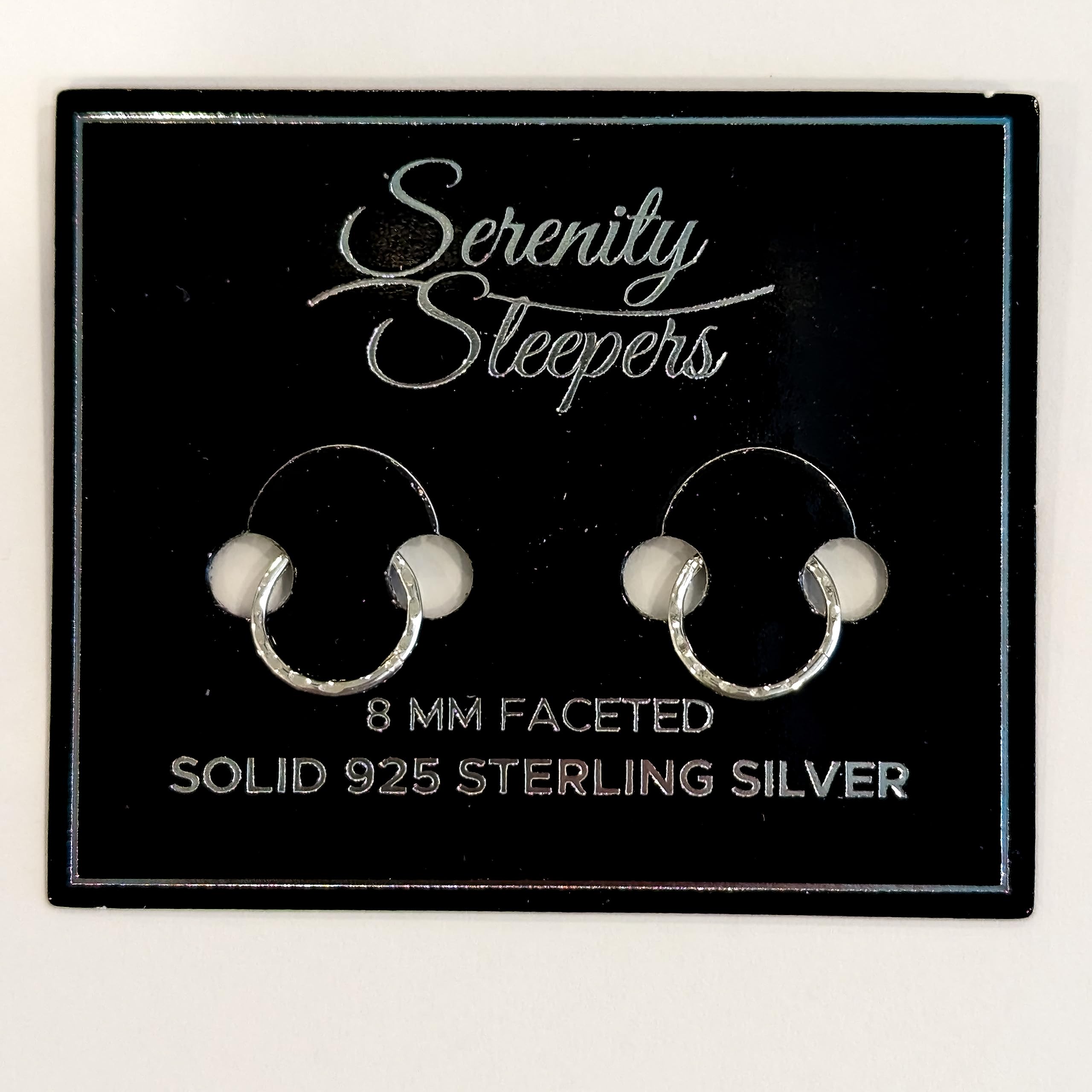 925 Sterling Silver Facet Hoop Earrings - Small Thin Handcrafted
