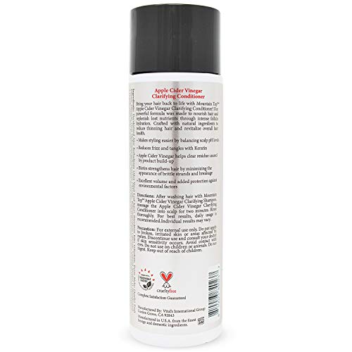 MOUNTAIN TOP Apple Cider Vinegar ACV Conditioner with Biotin Keratin Caffeine Castor Oil Key Active, 8 Fl Oz