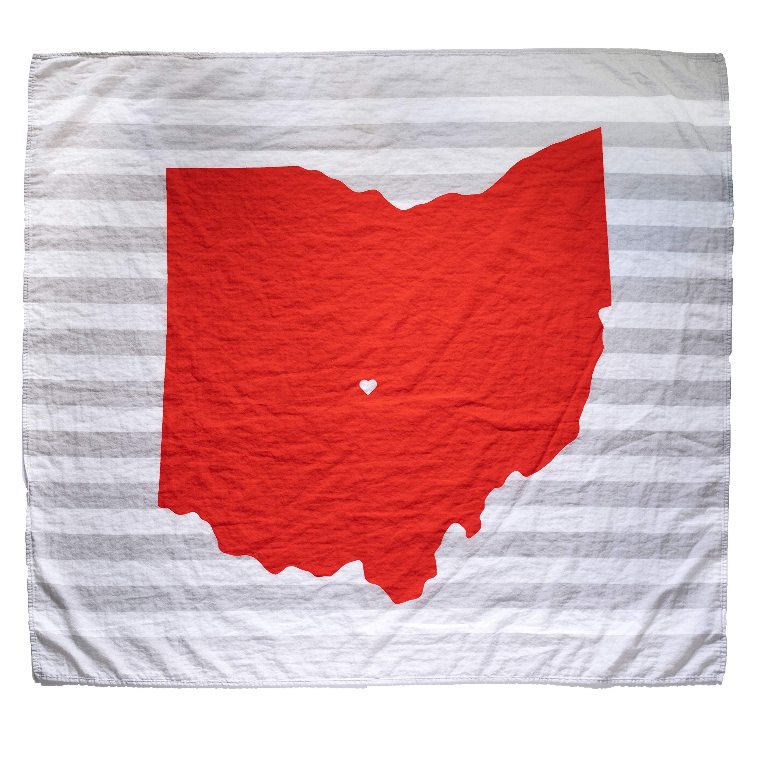 TWIG & BALE Columbus Ohio State Baby Blanket Organic Cotton Muslin Swaddle Blanket - 47" x 43" - Fans of Ohio State Buckeyes Baby Gift for Boys or Girls OSU