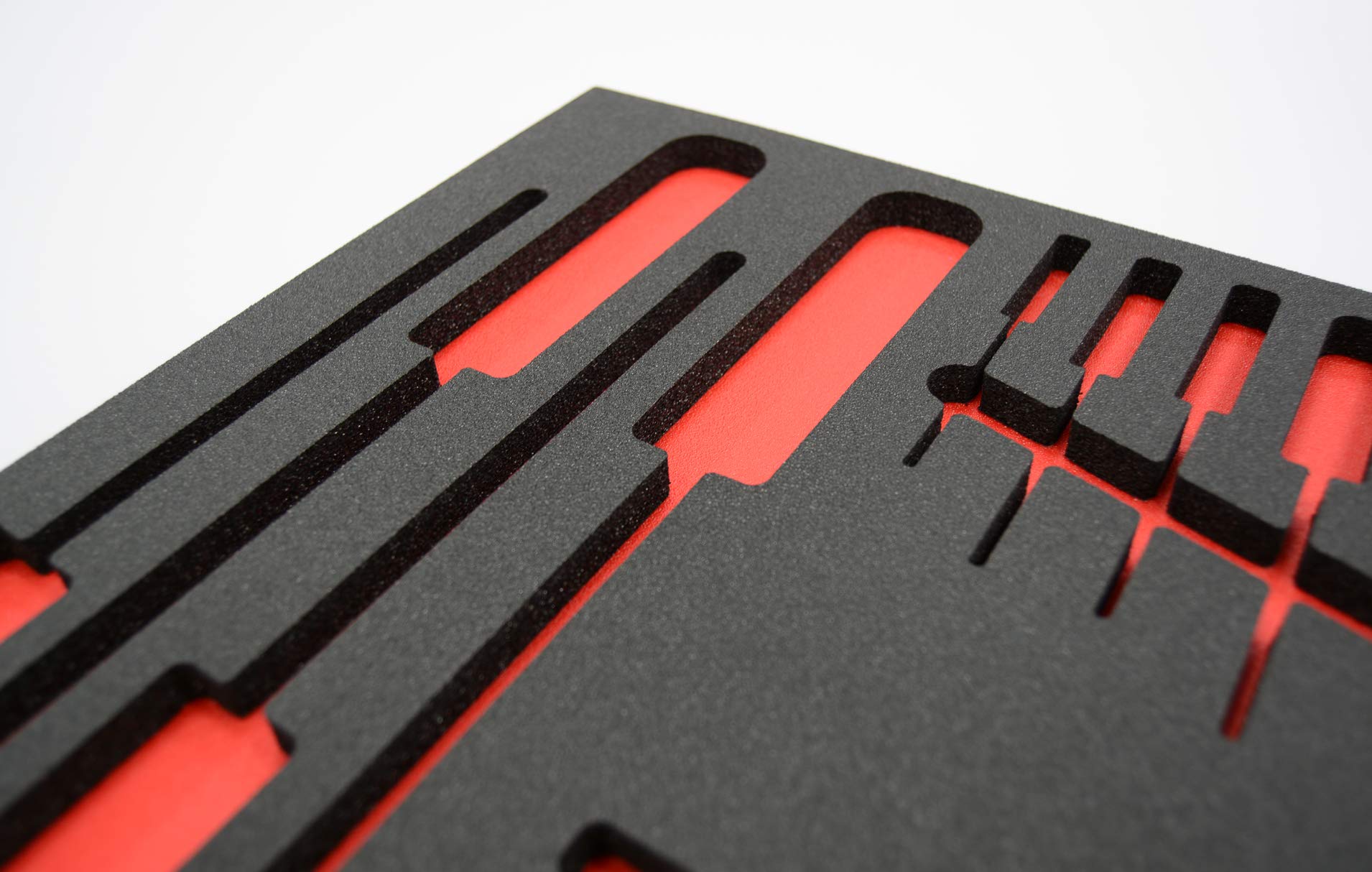 5S TOOL BOX SHADOW FOAM ORGANIZERS (2 COLOR) FITS CRAFTSMAN WATERLOO and HUSKY TOOL CHESTS (10.625" x 22.25", Black Top/Red Bottom)