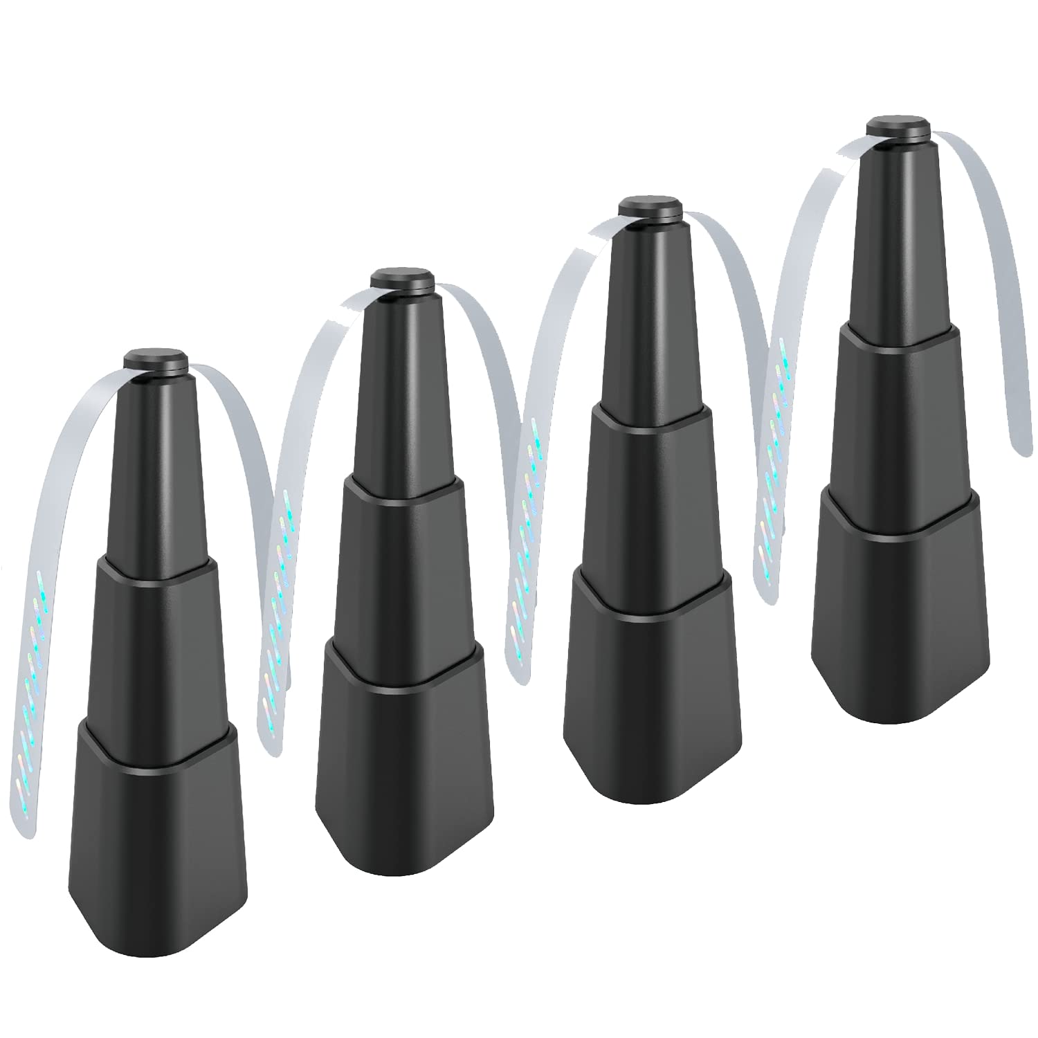 chemotex Fly Fan for Tables Fly Fan for Outdoor Keeps Flies Away Fly Repellent Fans for Outdoor Table Top Bug Repellent Fan with Holographic Blades for Outside, Patios (Black, 4Packs)