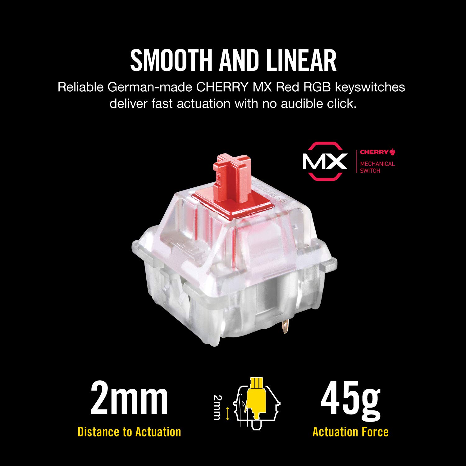 Corsair - K68 RGB Mechanical Gaming Keyboard RGB Backlit Cherry MX Red Switch - Black (Renewed)