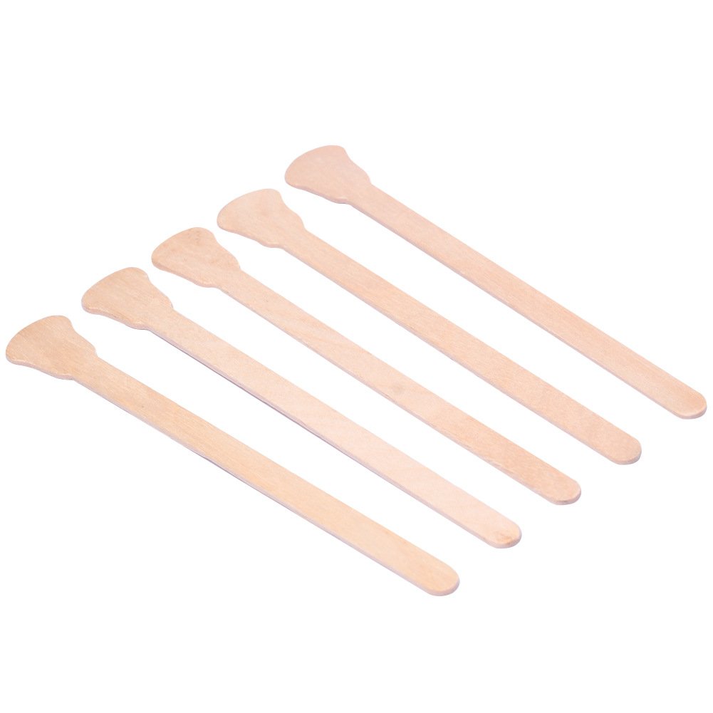 Fodattm 100PCS Wood Wax Applicator Sticks Spatulas for Eyebrow Nose Hair Removal Ice Cream and Mask Sticks Applicator