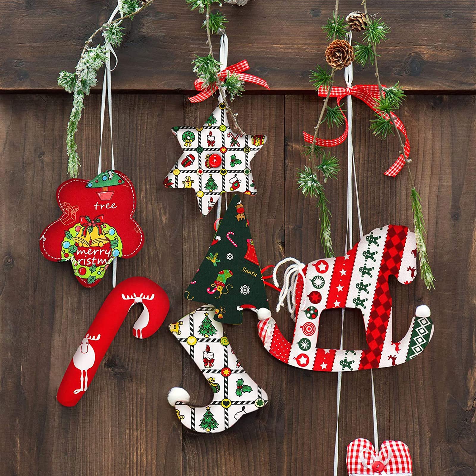48 Pieces Christmas Fabric Bundles 5.9 x 5.9 Inch Assorted Quarter Bundles Square Christmas Tree Quilting Patchwork Precut Santa Claus Printed Fabric Scraps for Christmas Sewing DIY Crafts