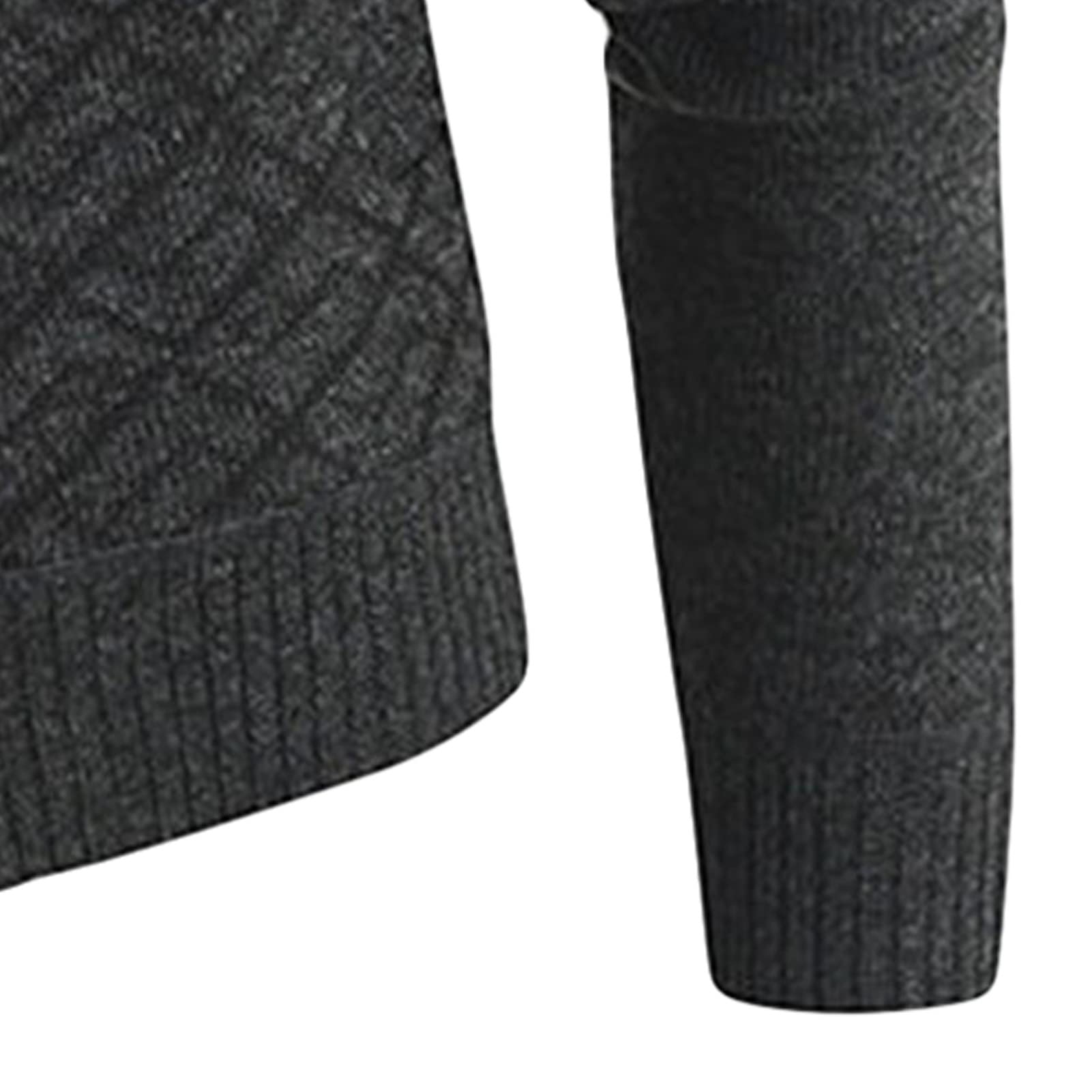 Men's Casual Thick Knitted Cardigan Sweaters Color Block Full Zip Knit Sweater Long Sleeve Fleece Winter Cardigans (Dark Grey,3X-Large)