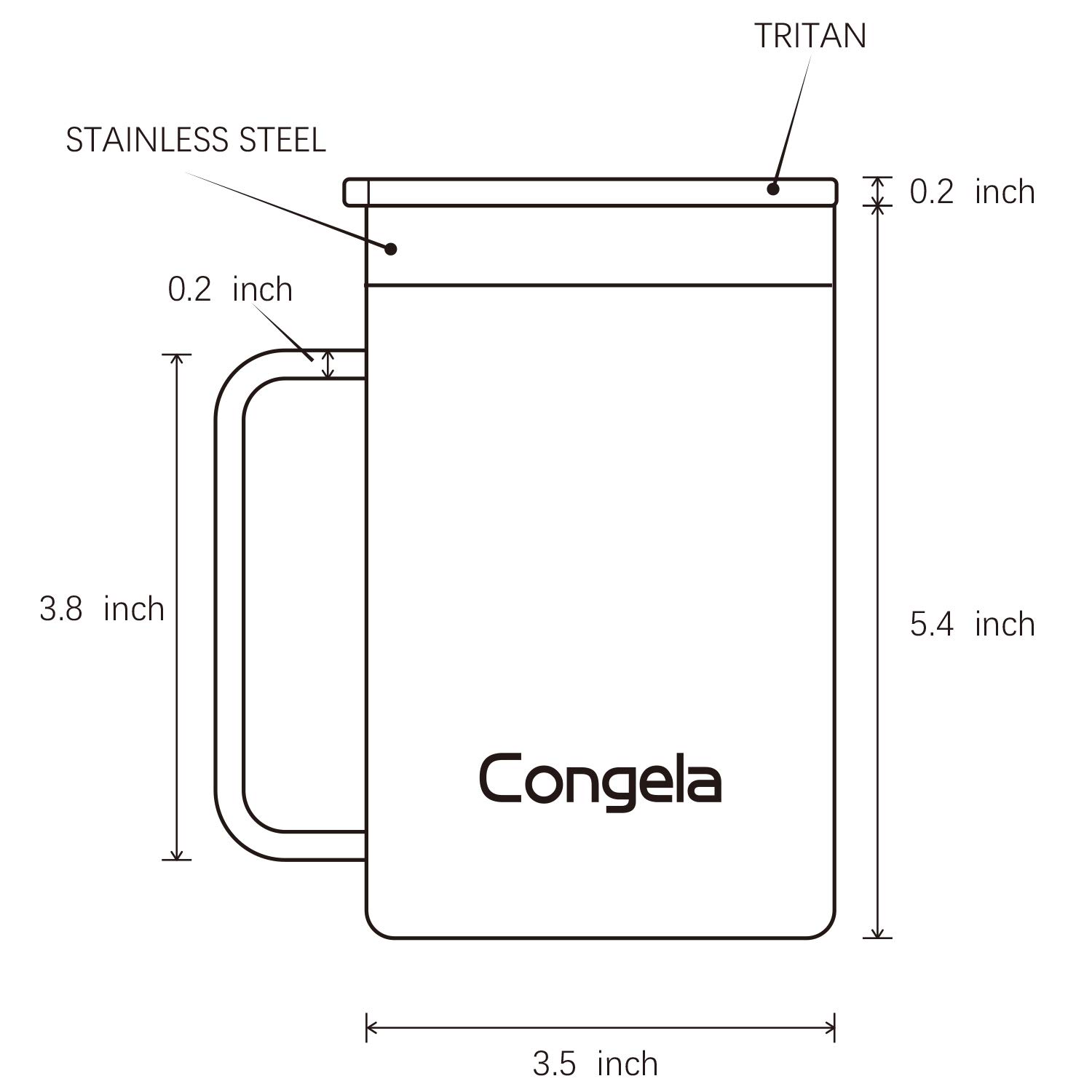 Congela 18oz stainless steel insulated coffee mugs with handle, double wall stainless coffee mugs, coffee tumblers 2Pack (Forest+Desert Sage,18oz 2Pack)