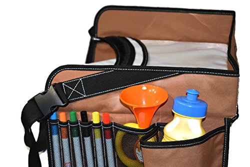 Sale! Kids Travel Tray, Lap Tray, Play Tray, Snack Tray, Activity Tray, with Mesh Storage, Plastic Writing Surface with Markers, for Car Seat, Stroller and Plane Fude Brand (Brown)