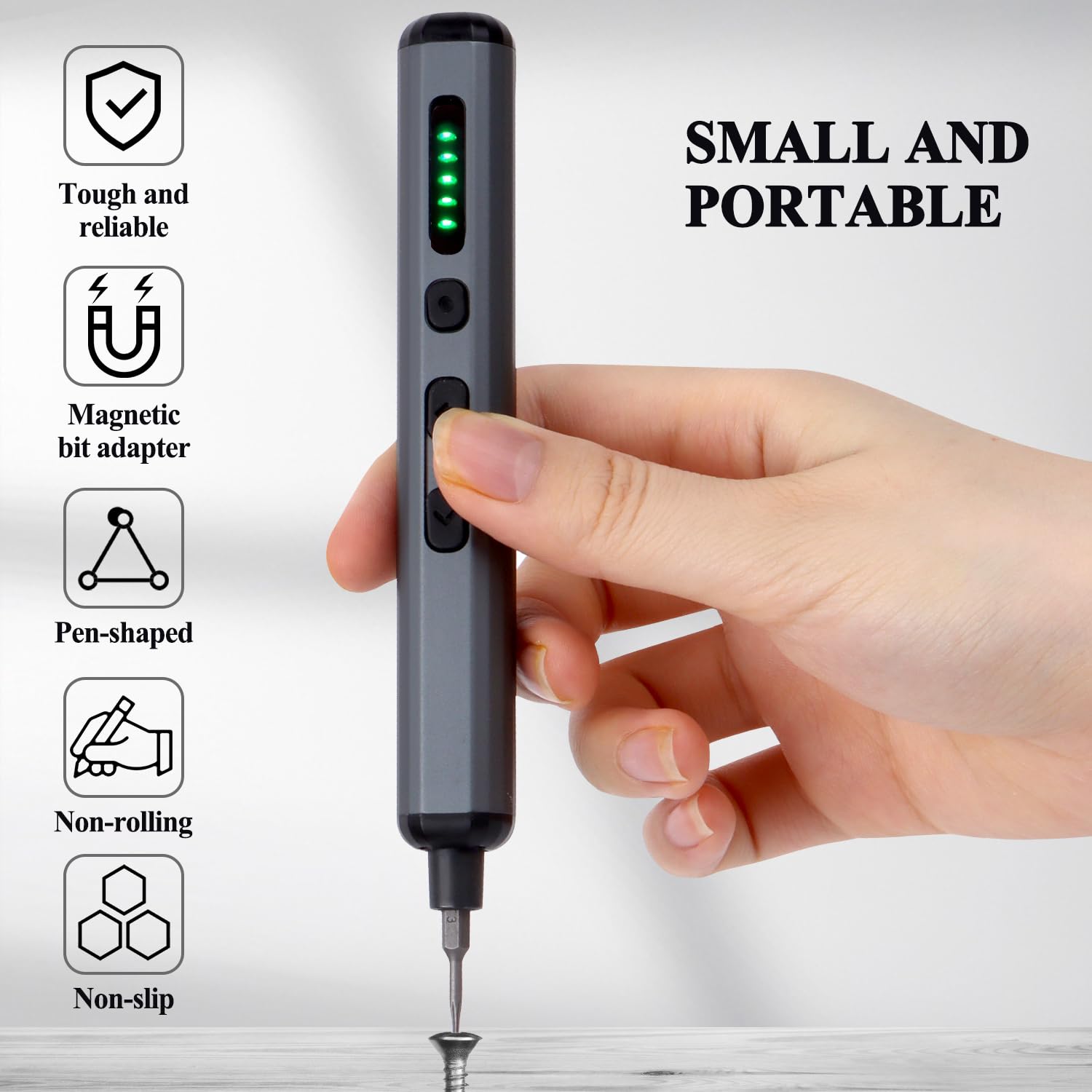 Aeglemana Mini Electric Screwdriver Set,68 in 1 portable electric screwdriver-64 S2 Universal Bits-5 Torque Settings,4 LED Lights- Suitable for laptop toys,Small Electric Screwdriver Cordless toolkits