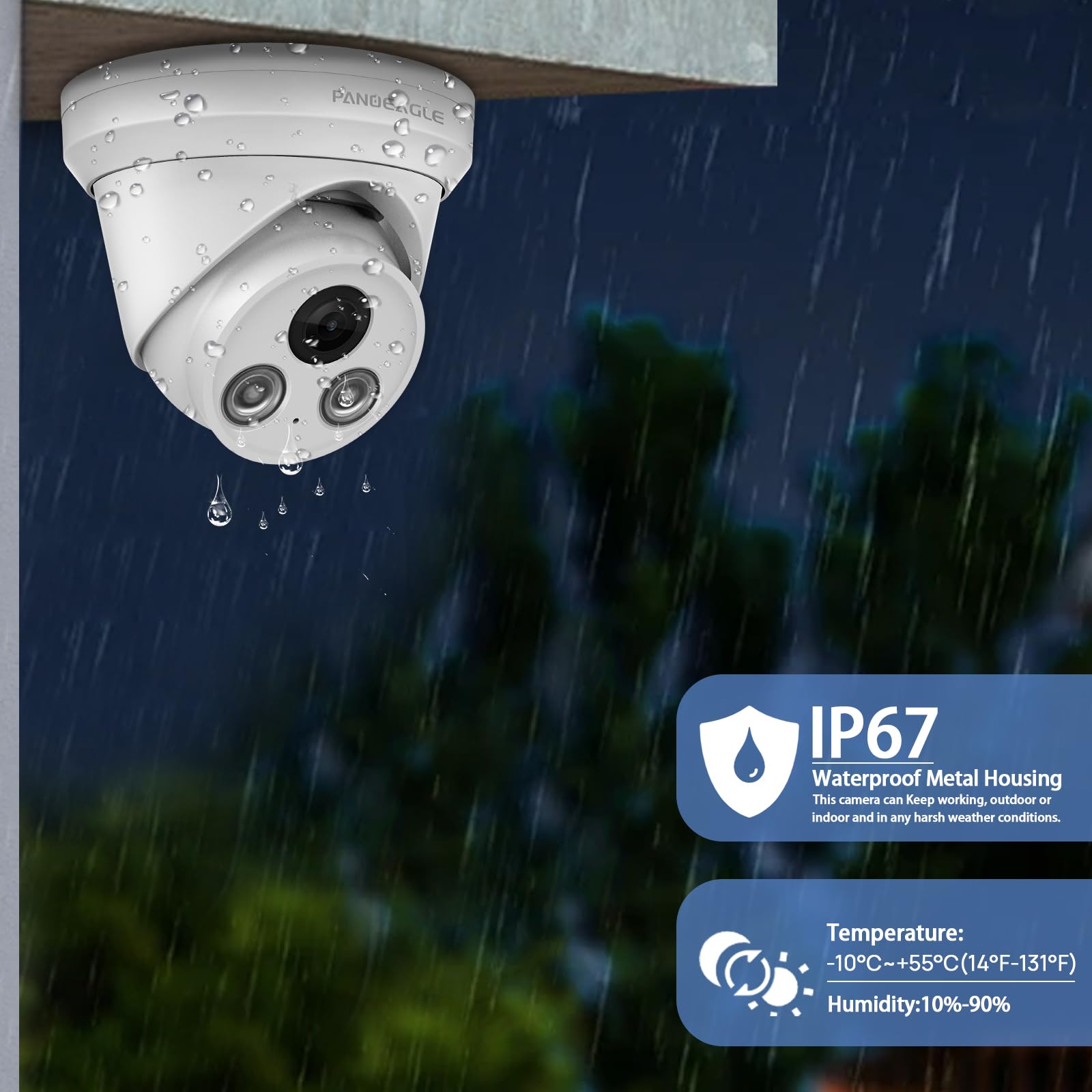 8MP Full Color PoE IP Camera with AI Human/Vehicle Detection,F1.0 Super Aperture Wide Angle 2.8mm Lens,Built-in Mic,Compatible with Hikvision Outdoor Security Camera with Built-in Mic(PG2387C-28)
