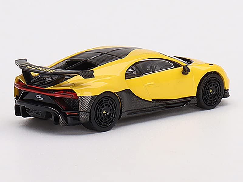 Bugatti Chiron Pur Sport Yellow and Carbon Limited Edition to 4200 Pieces Worldwide 1/64 Diecast Model Car by True Scale Miniatures MGT00428
