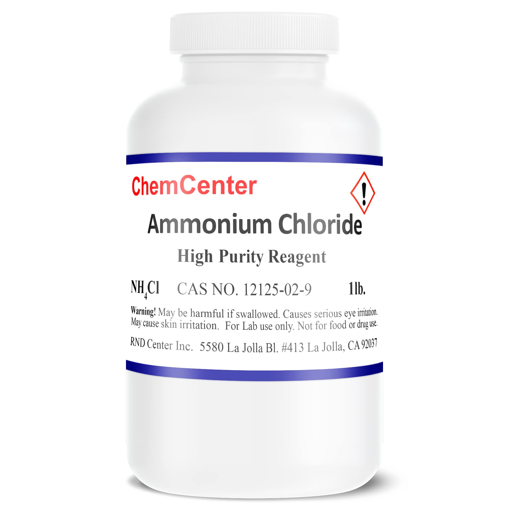 Ammonium Chloride, High Purity, 1lb. (16 oz.).