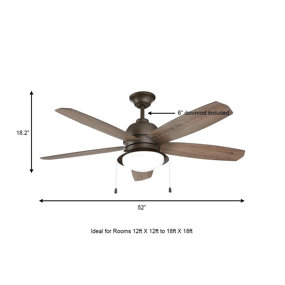 Ackerly 52 in. Integrated LED Indoor/Outdoor Bronze Ceiling Fan with Light Kit