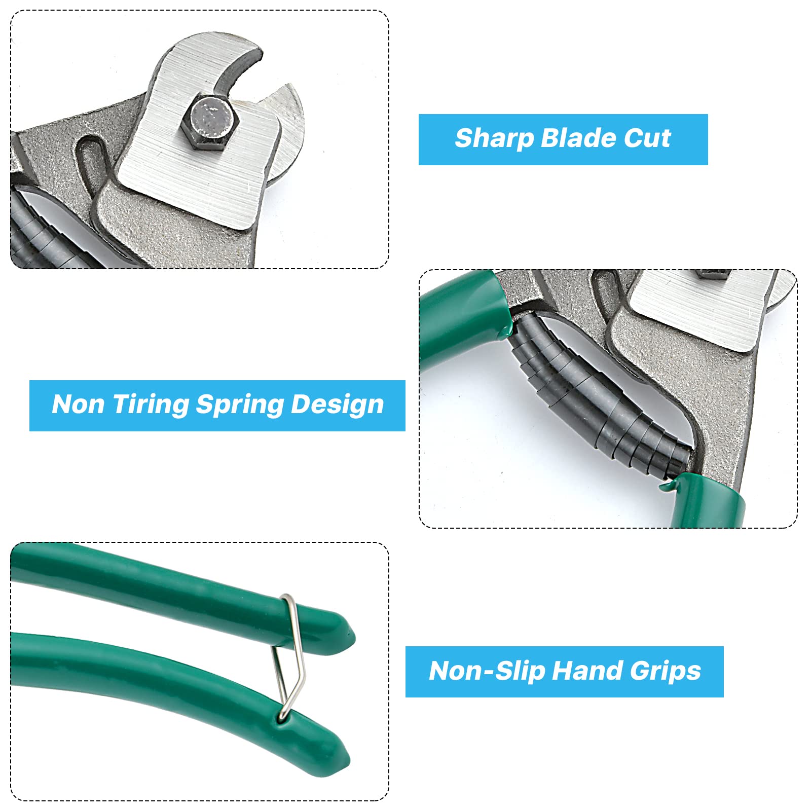 Aemygo Heavy Duty Cable Wire Cutters 8 Inch, Stainless Steel Bike Cable Cutter with 1×1.75m Bicycle Brake Cable, 1x2m Shift Cable