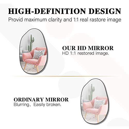 CASSILANDO Irregular Asymmetrical Mirror Wall Mounted, Unique Vanity Mirror,Shaped Dressing Mirror Decorative for Living Room, Bathroom, Bedroom, Entryway Wall Decor, 33.5"×20.5"