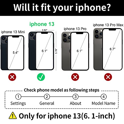 CASEOWL Compatible for iPhone 13 Wallet Case Magnetic Detachable-2 in 1 Mandala Embossed Flip Leather Wallet Case for Women Girls [RFID Blocking]with Card Holder, Hand Strap for iPhone 13 2021(Black)