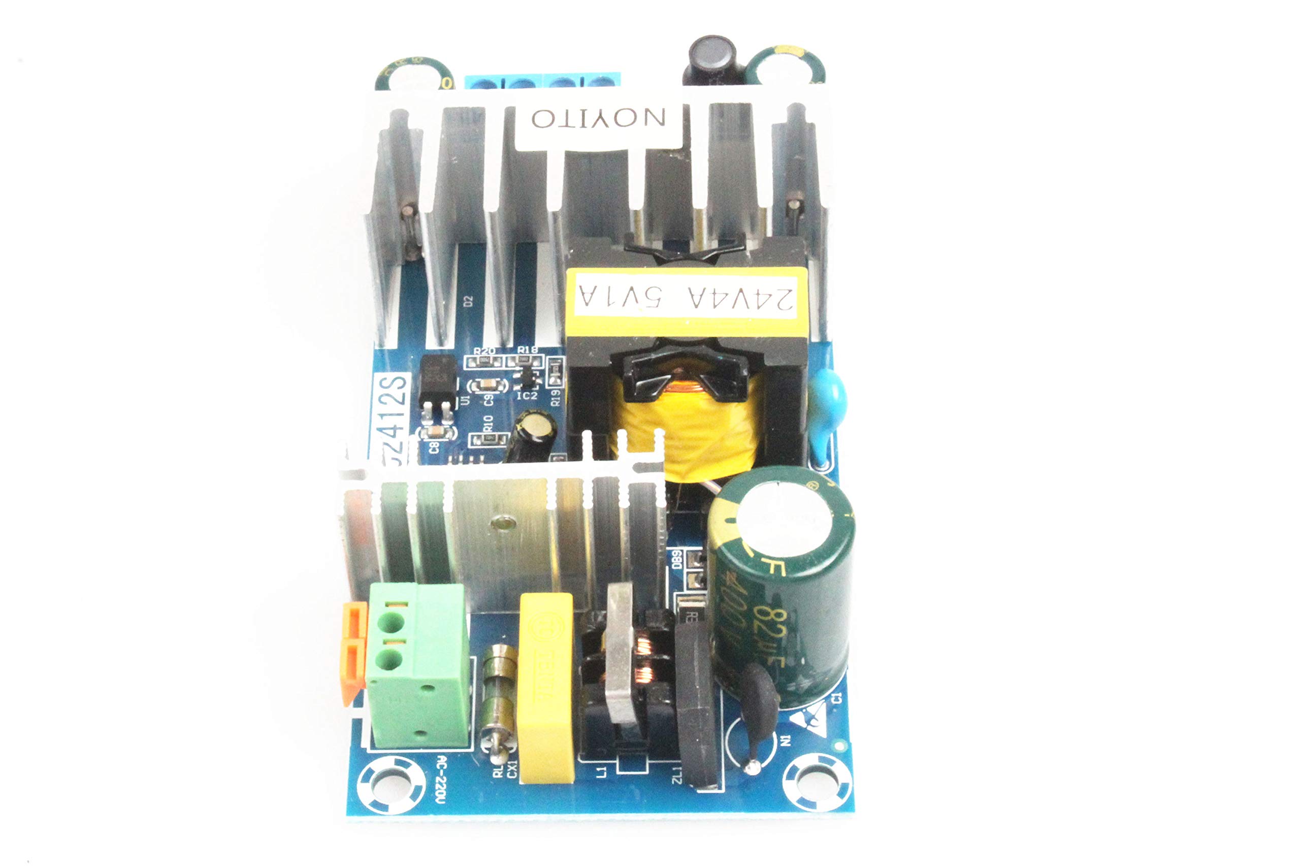 NOYITO AC to DC Isolated Power Supply Module DC 24V 4A 5V 1A Dual Output Power AC 120V (90-256V) 50-60Hz to 24V 5V 120W Industrial Power Module (Dual Output 24V 4A, 5V 1A, Blue)