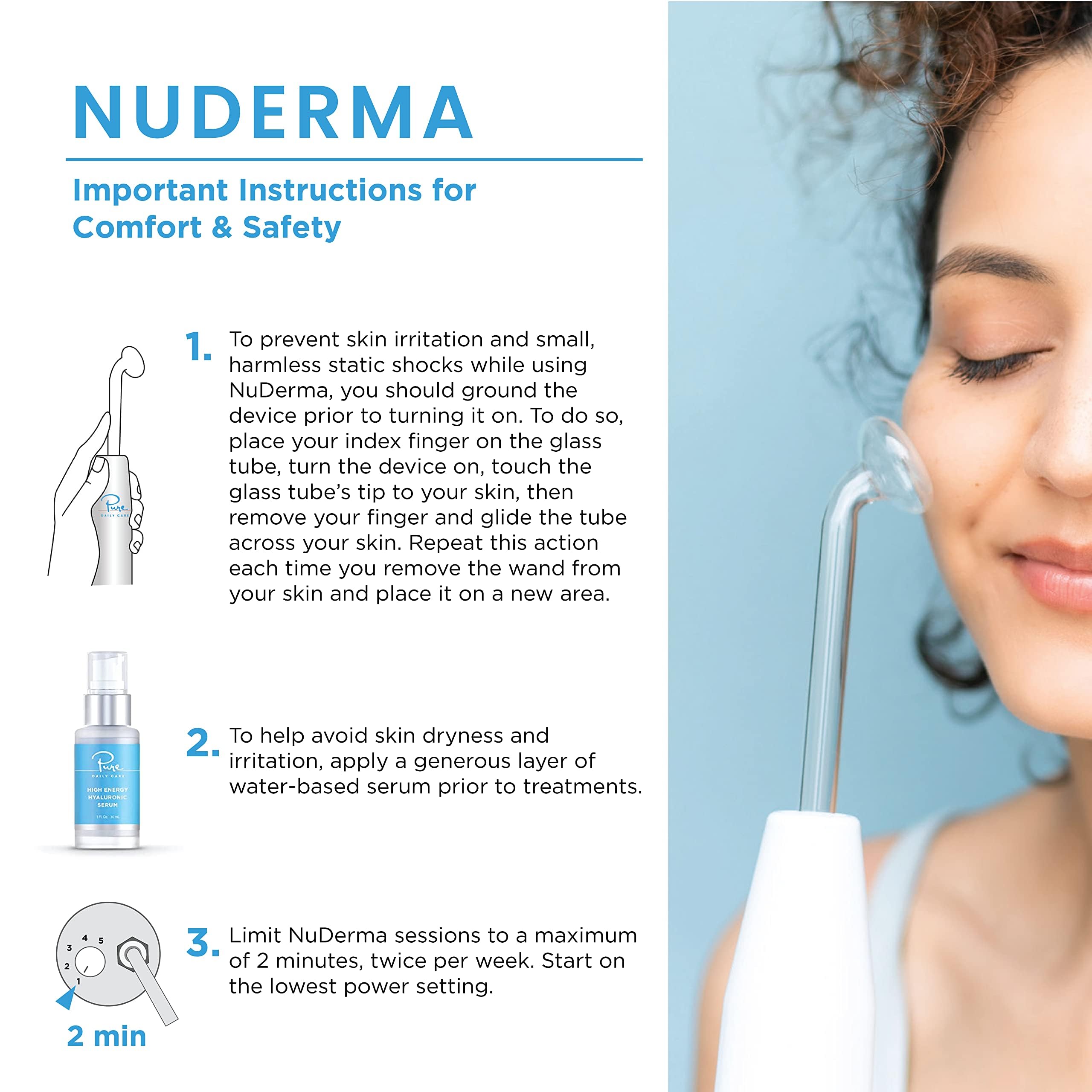 NuDerma Professional Skin Therapy Wand - Portable Skin Therapy Machine with 6 Neon & Argon Wands β Boost Your Skin β Clear Firm & Tighten