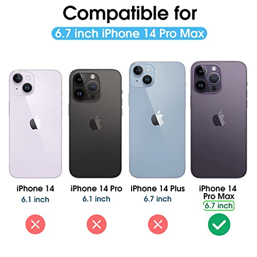 Arae for iPhone 14 Pro Max Case Clear, Hard Back Soft TPU Slim Shockproof Protective Bumpers Phone Cases Clear Cover for iPhone 14 Pro Max 6.7 inch, Black