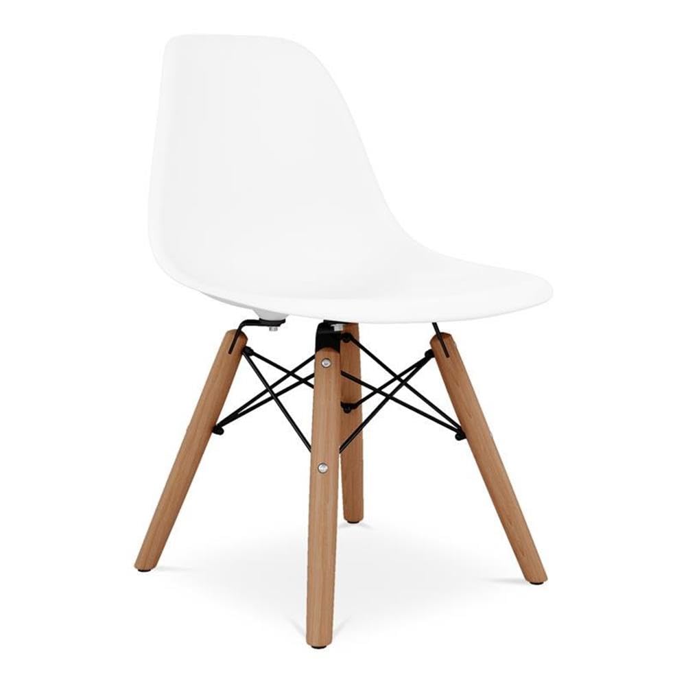 Aron Living 21.75" Plastic and Wood Kids Playroom Chairs in White (Set of 2)