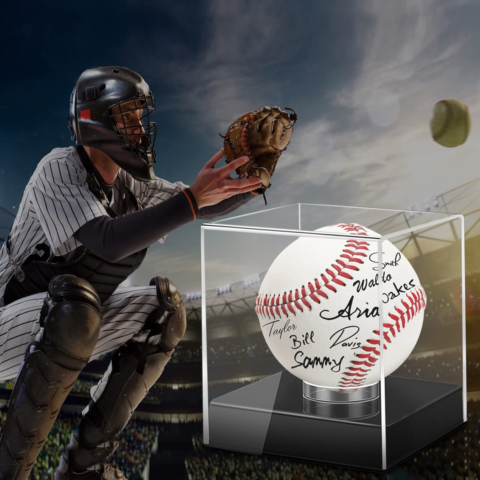 Acrylic Baseball Case for Display - UV Protected Baseball Display Cube, Autographed Baseball Clear Display Case, Baseball Display Case for Memorabilia Baseball (1)