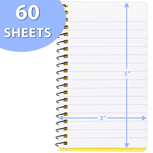 Mead Small Notebook, 12 Pack of Small Spiral Notebook, 3x5 " College Ruled Memo Book Wirebound 60 Sheets, Pastel Colors of Mini pocket memo pad in Bulk pack