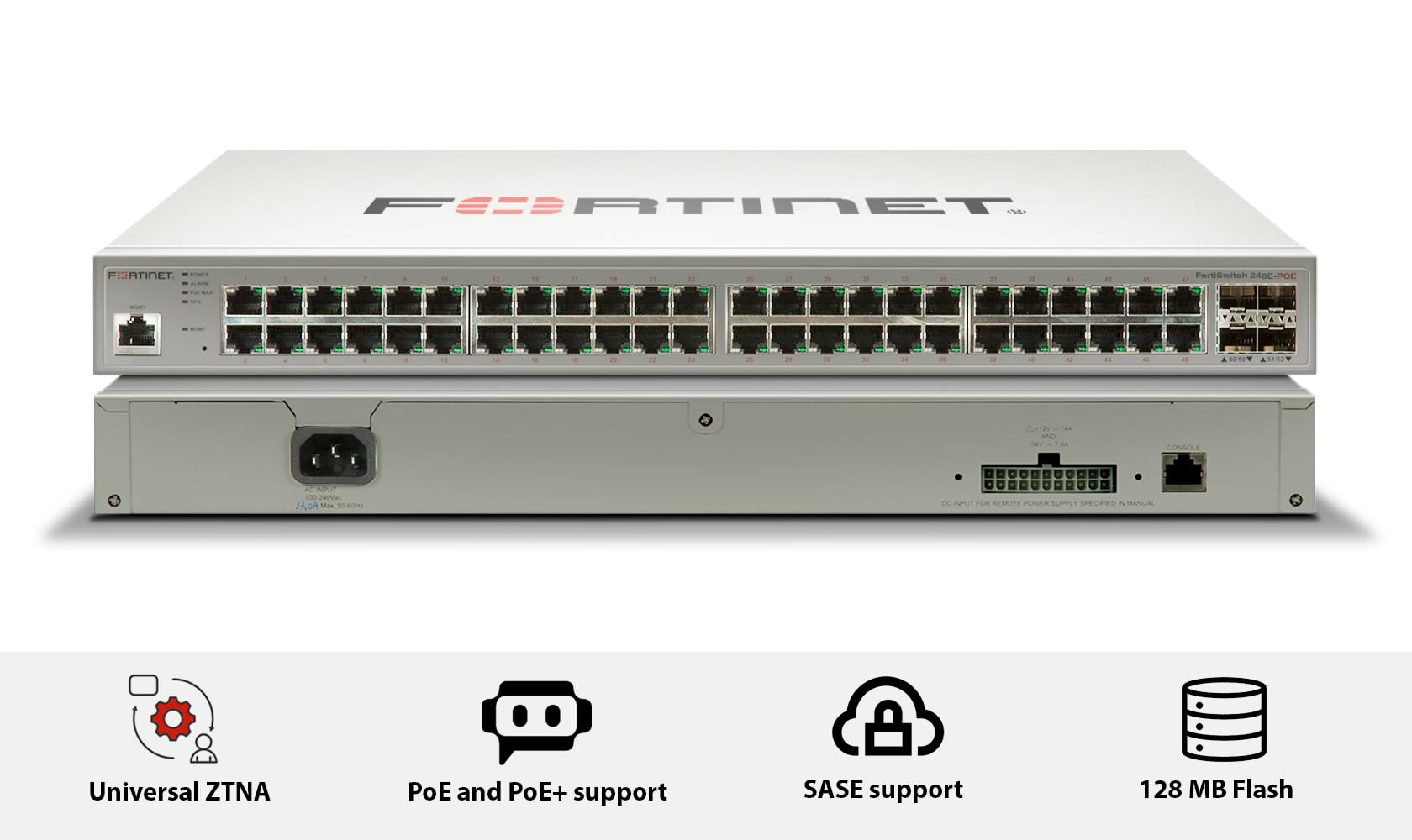 Fortinet FortiSwitch - 248E-POE Layer 2/3 PoE+ Switch (FS-248E-POE)