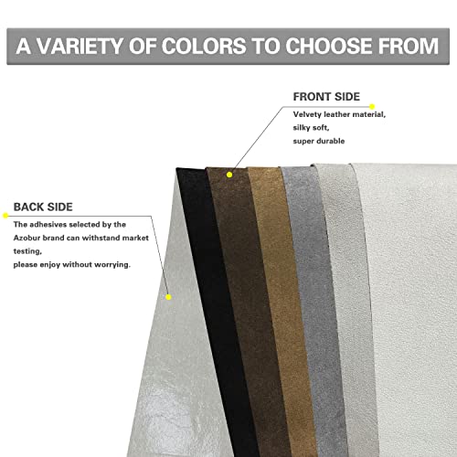 Azobur Velvet Rectangular Repair Patch, Self-Adhesive Flannel Fabric Patch, Multi Colors, Microfiber Patch,Can be Used to Patch Sofas, Car Seats, Handbags, Jacket Holes and Tears (Gray)