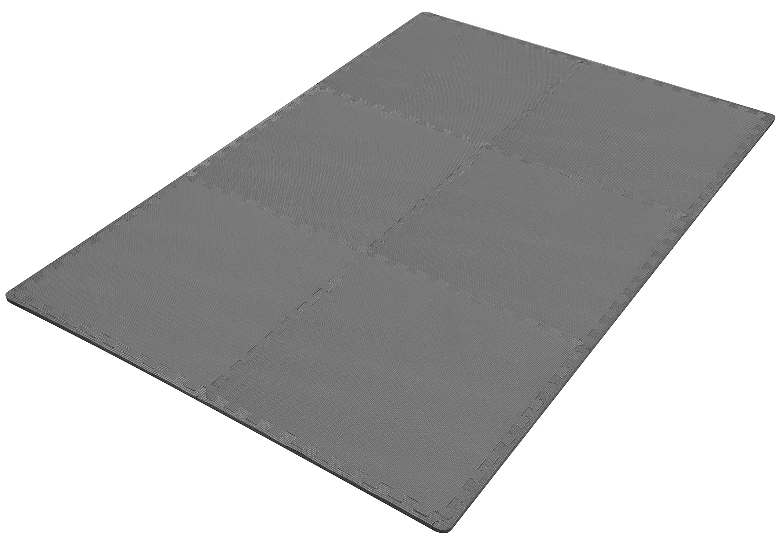 BalanceFrom Puzzle Exercise Mat with EVA Foam Interlocking Tiles for MMA, Exercise, Gymnastics and Home Gym Protective Flooring, 1/2" Thick, 24 Square Feet, Gray