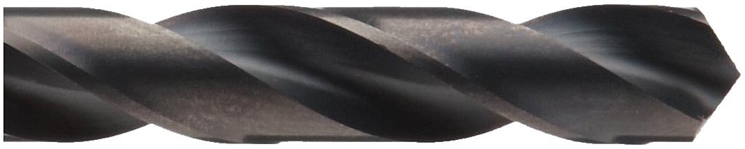 Chicago Latrobe 120 High-Speed Steel Long Length Drill Bit, Black Oxide Finish, Round Shank, 118 Degree Conventional Point, 7/16" Size (Pack of 1)