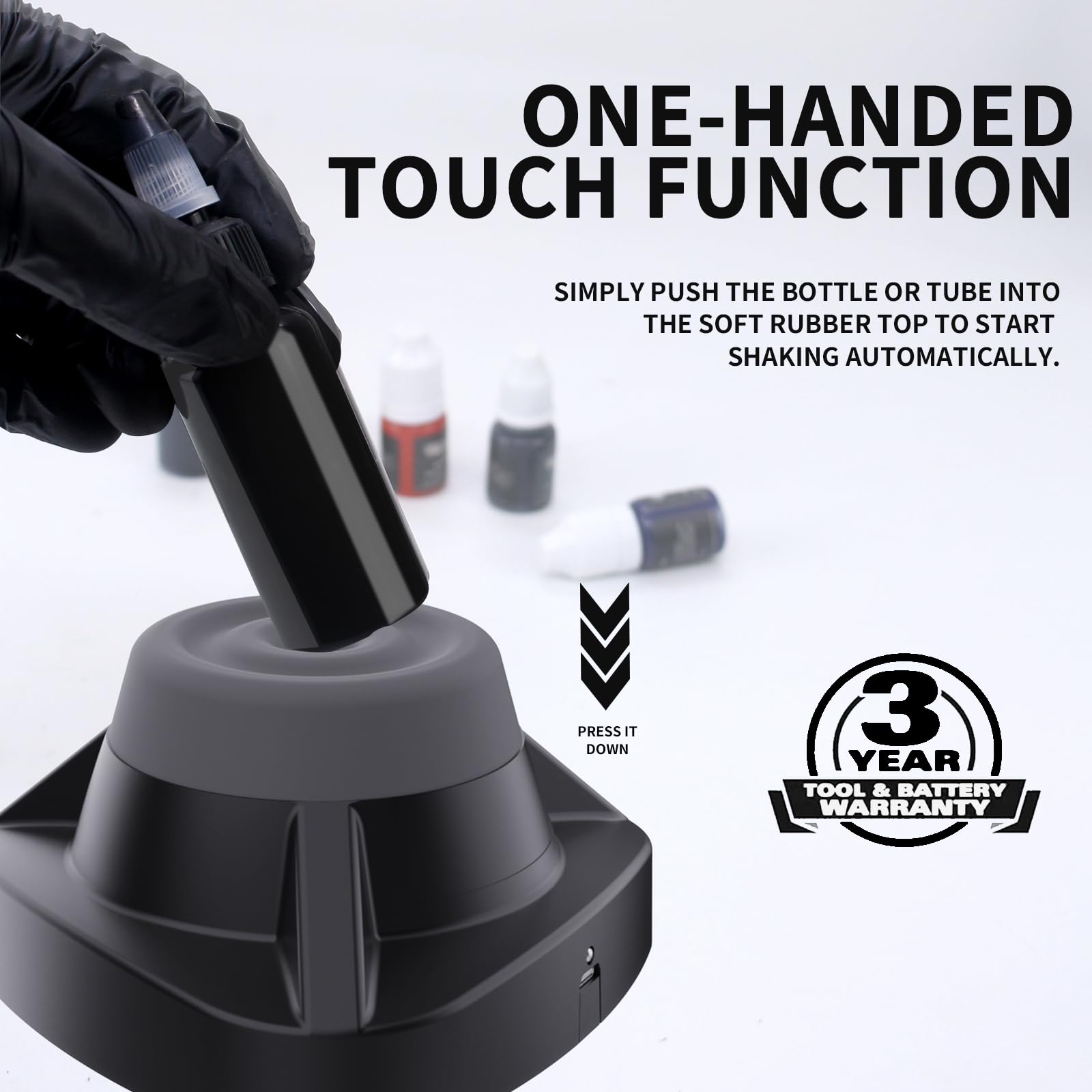 Mini Vortex Mixer 10000RPM Lab Mixer, Air Brush Paint Mixer, Paint Mixer for Ink,Lab Vortex Shakers for Gel, Lab Paint Mixer,Built-in Rechargeable Battery - Black