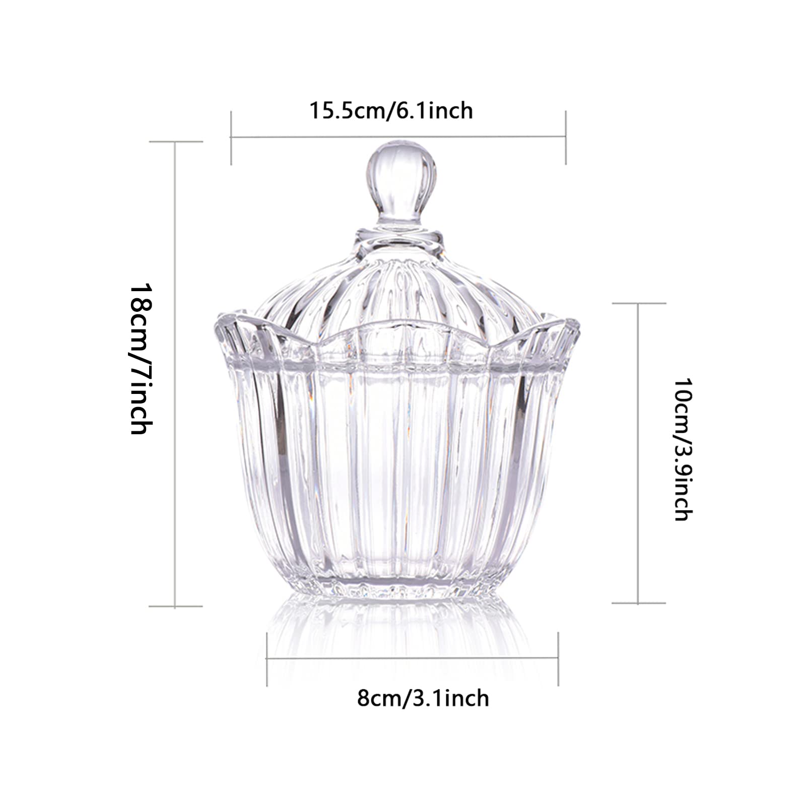 Acrylic Candy Jars with Lid,Crystal Covered Candy Jar for Halloween,Home Office Desk, Candy Buffet, Wedding (1 Pc)