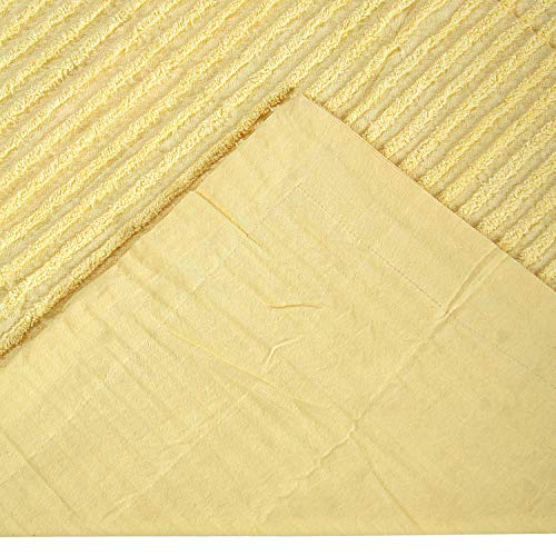 Better Trends Jullian Collection is Super Soft and Light Weight in Bold Stripes Design 100% Cotton Tufted Unique Luxurious Machine Washable Tumble Dry, Standard Sham, Yellow
