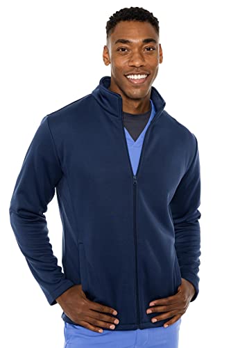 Med Couture Men's Bonded Fleece Jacket, Navy, Large