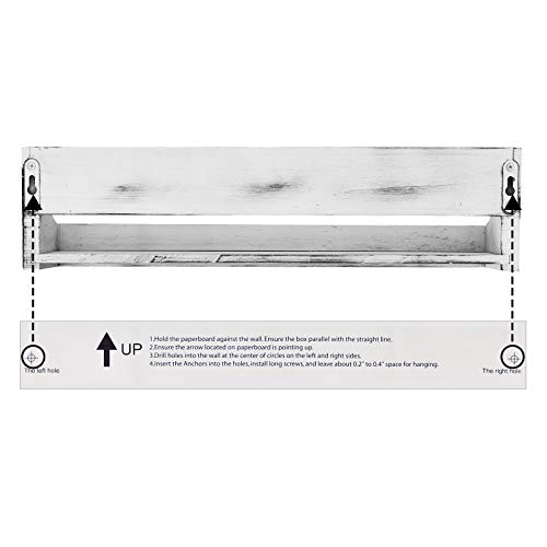 WELLAND Wood Floating Nursery Shelves, Rustic Kids Floating Shelves, Wall Mount Kids Bookshelf Set of 2 White | 15.75" W x 3.5" D x 3.9" H