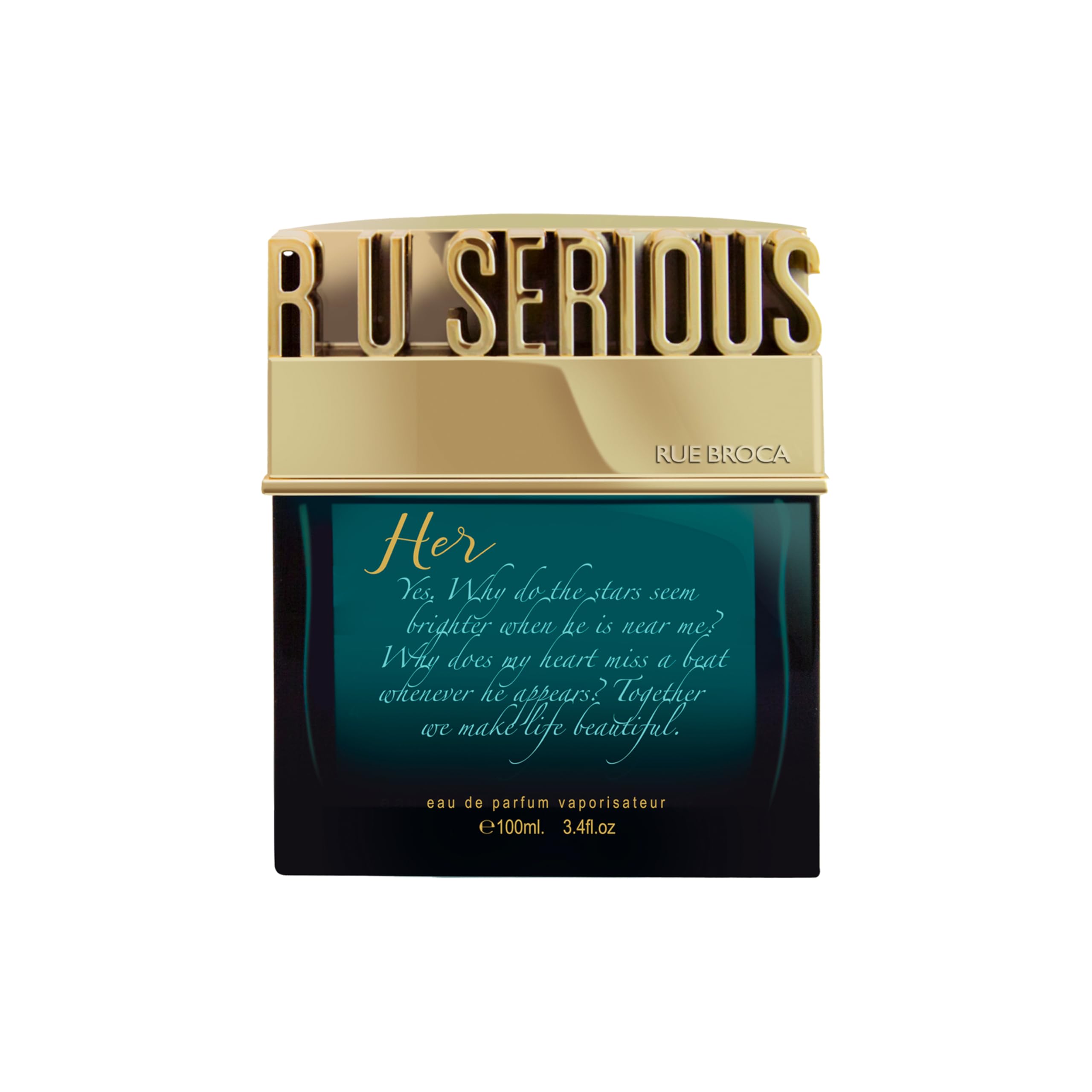 Rue Broca R U Serious Her Eau de Parfum Spray For Women, 3.4 Fl. Oz – Fruity Floral Fragrance with Warm Woody Notes