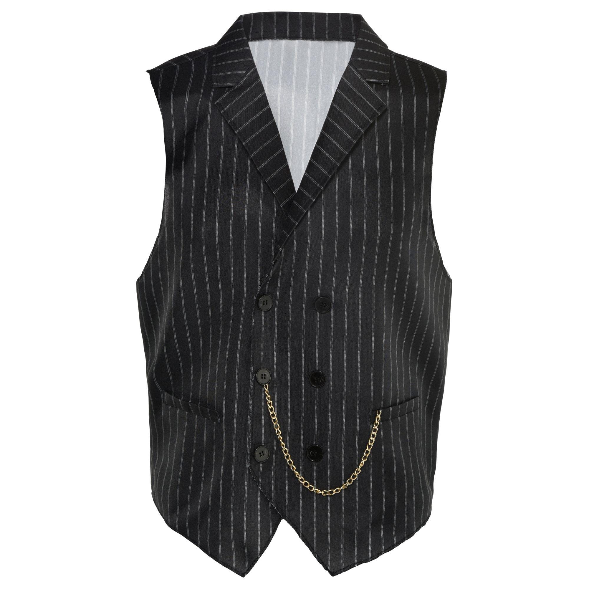 Amscan Roaring 20's Gangster Men's Vest - Large/X-Large (1 Pc) - Stylish Black Costume for Vintage Party Look