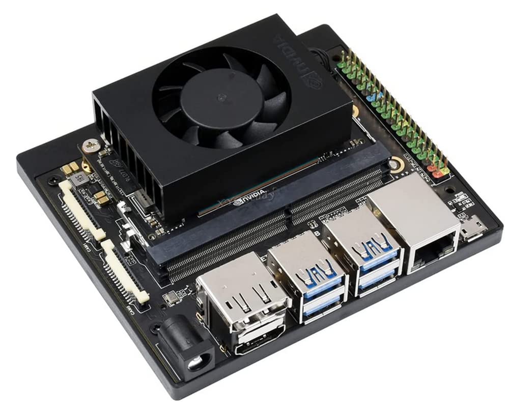 Alternative Solution Jetson Xavier NX Developer Kit Directly Insert into Module with 16GB 128GB NVMe SSD @XYGStudy (JETSON-XAVIER-NX-16G-DEV-KIT), 10.1inch HDMI LCD (F) (with case)