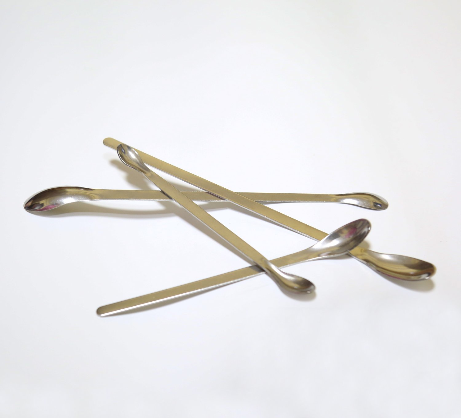 Stainless Steel Micro Scoop Reagent Lab Sampling Spoon Lab Spatulas Scoop Bar Spoon Medical Pharmacy Mini Micro Spoon Scoop 2Pcs for 22cm 2 Pcs for 16cm