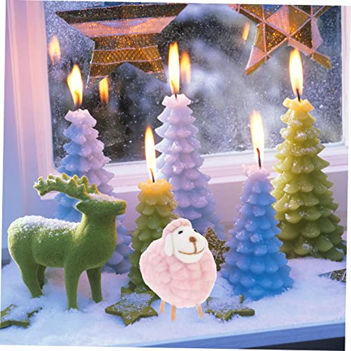 Abaodam Little Sheep Ornament Plushie Mini Dolls Desktop Fluffy Sheep Mini Sheep Statue Xmas Sheep Ornament Desktop Sheep Doll Felt Sheep Doll Crafts Christmas Sheep Decoration